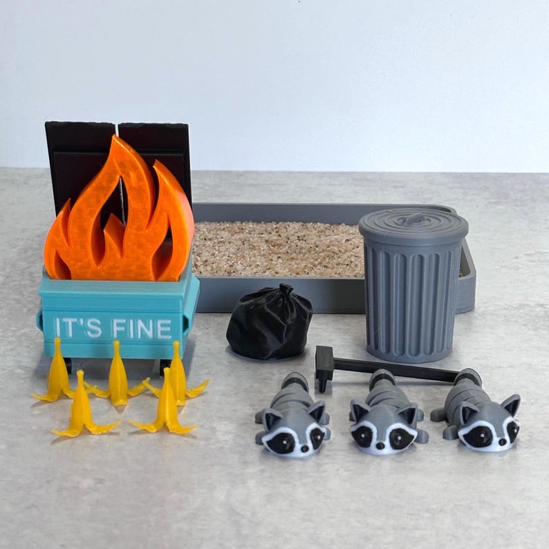 Mini Dumpster Fire Zen Garden: Desk Decor for Stress Relief and Sensory ...