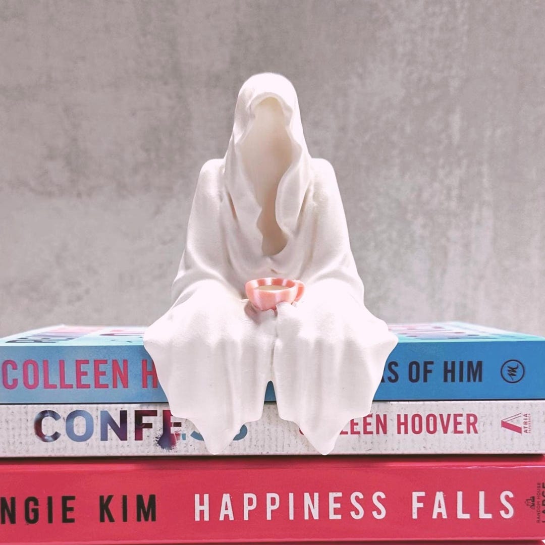 Slavic Folklore Grim Reaper Figurine: Pink Teacup Gothic Book Lover ...