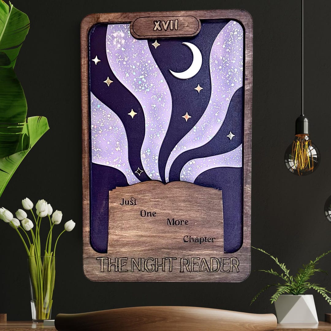 The Night Reader Tarot Card Wall Art - "just One More Chapter" Book ...