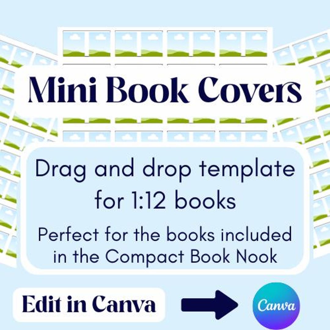 Mini Book Cover Canva Template for Book Nooks & Dollhouses | DIY ...