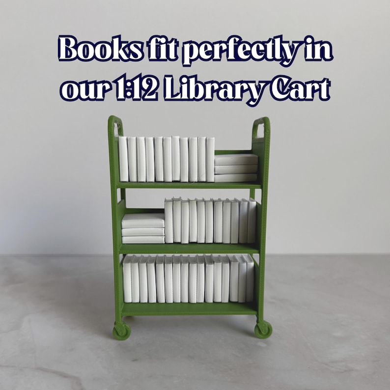 Miniature Blank Books Set 1:12 Scale - 3D Printed DIY Dollhouse Library ...
