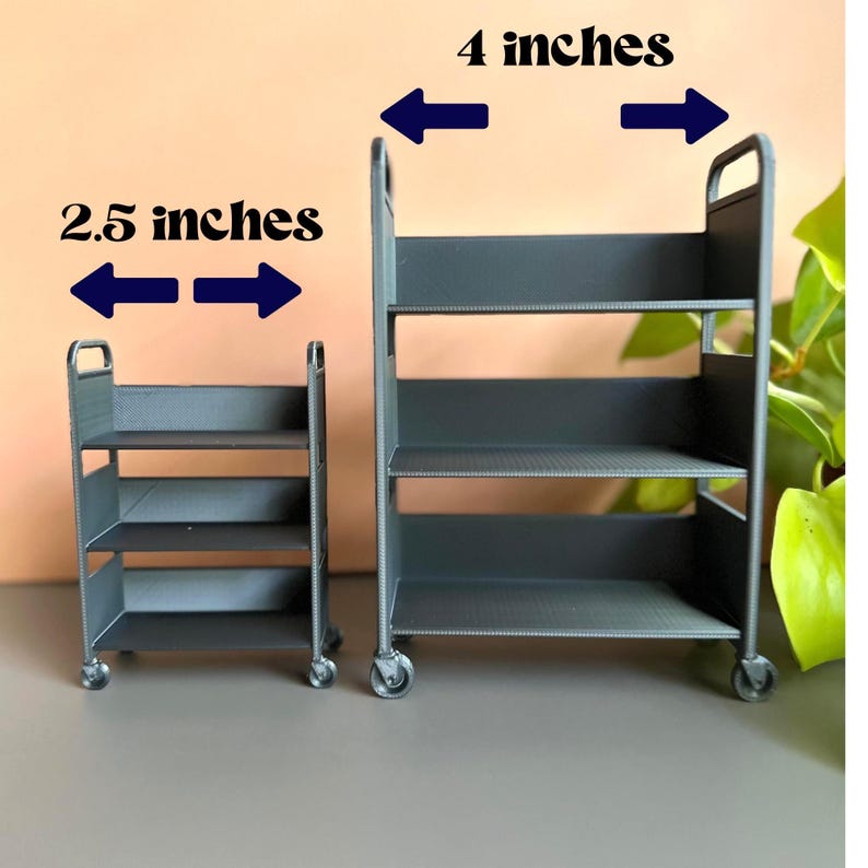 Miniature Library Cart | 1/6 OR 1/12 Scale Dollhouse Furniture ...