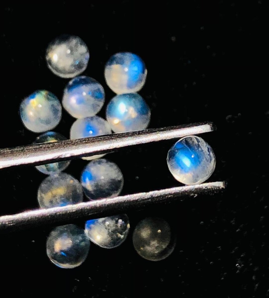 3x3 Mm Moonstone Round Cab AAA Quality Blue Moonstone - Etsy
