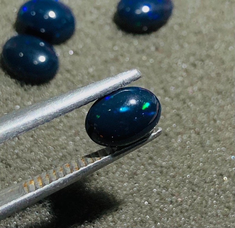 8X6X3.5 MM Natural Ethiopian Black Opal Gemstone Black Opal - Etsy