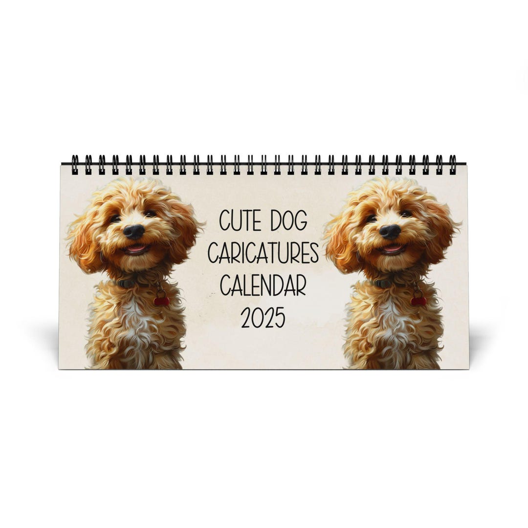 Dog Caricature, Dog Desk Calendar 2025, Dog Mom Gift Idea, Dog Mom ...