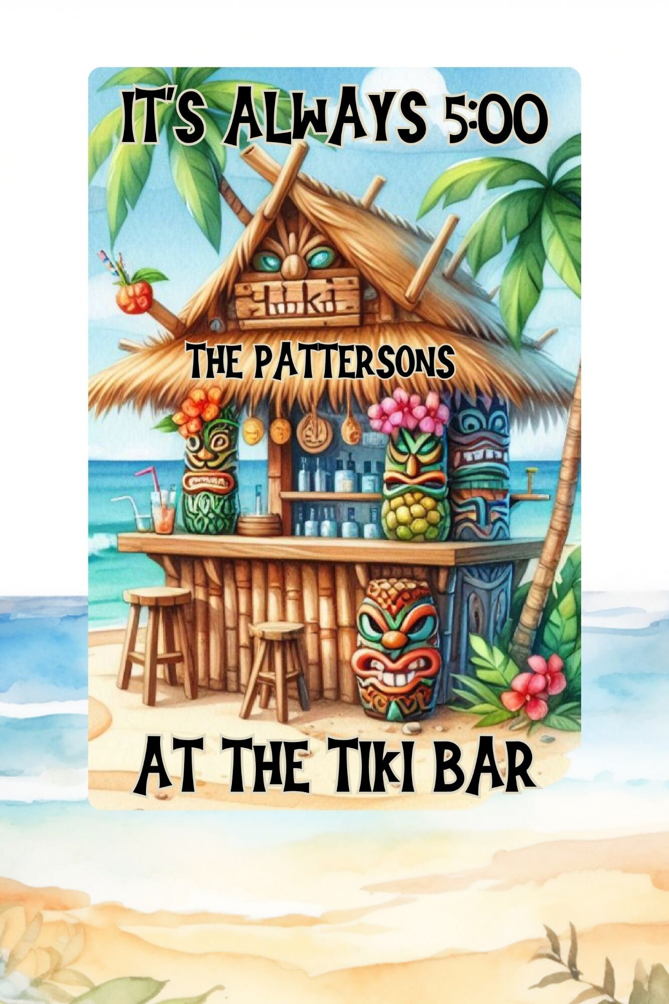 Personalized Tiki Bar Sign, Tiki Lounge Sign, Tiki Hut Decor, Tiki Bar ...