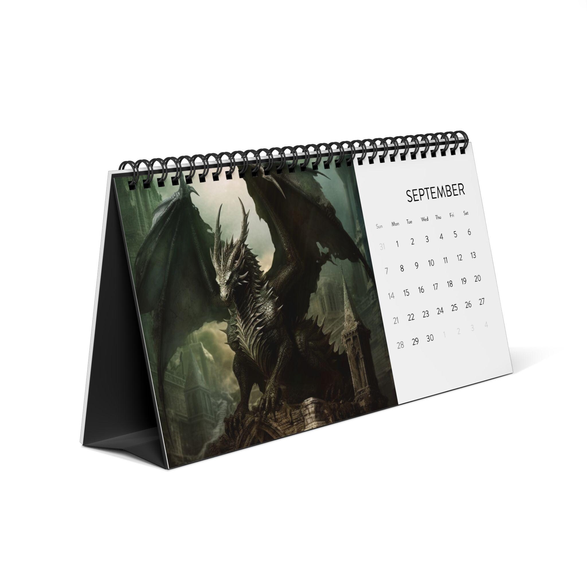 Dragon Calendar, Dragon Fantasy Desktop Calendar 2025, Medieval Dragon ...