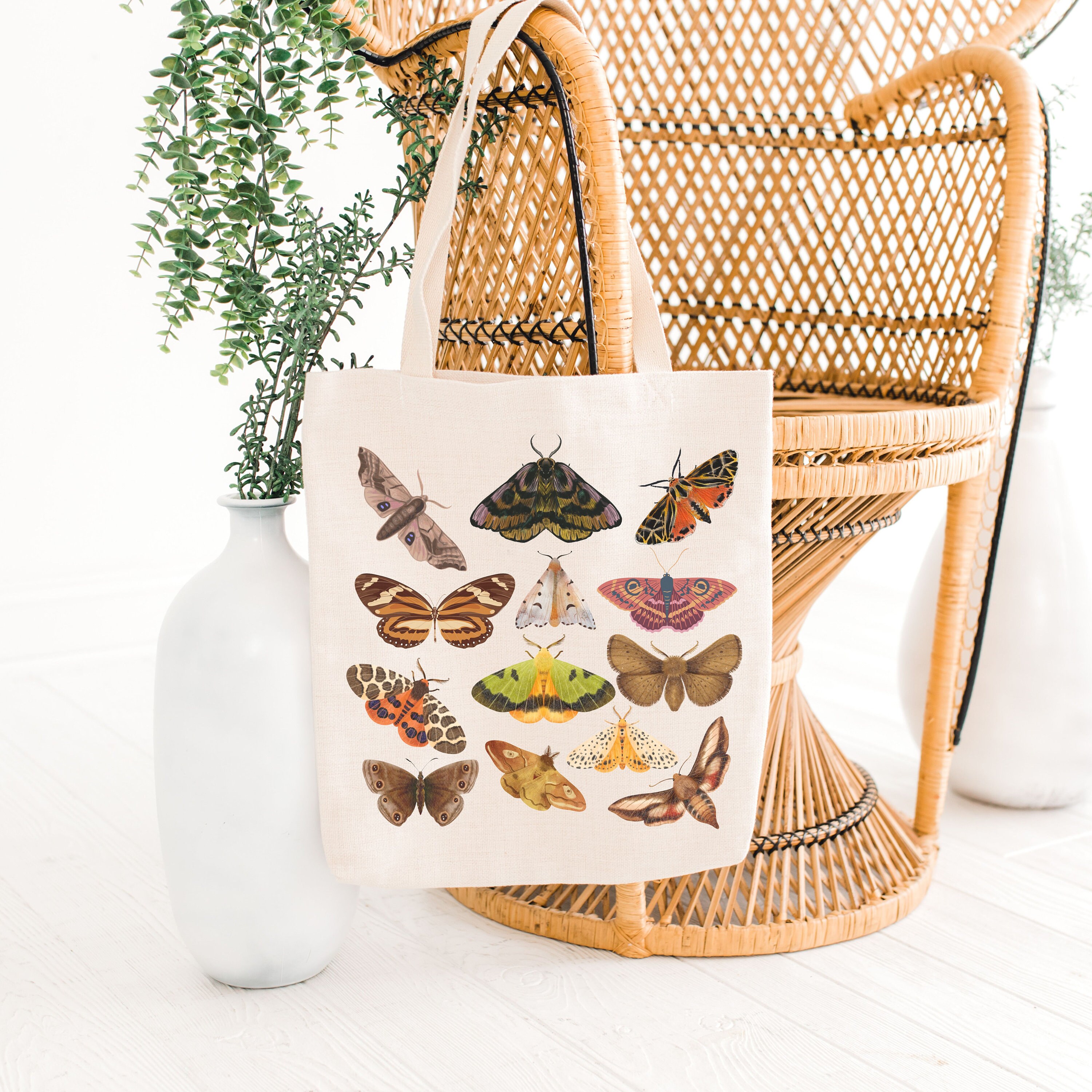 Moth Cottagecore Tote Bag, Moth Lover Gift, Moth Academia Tote ...