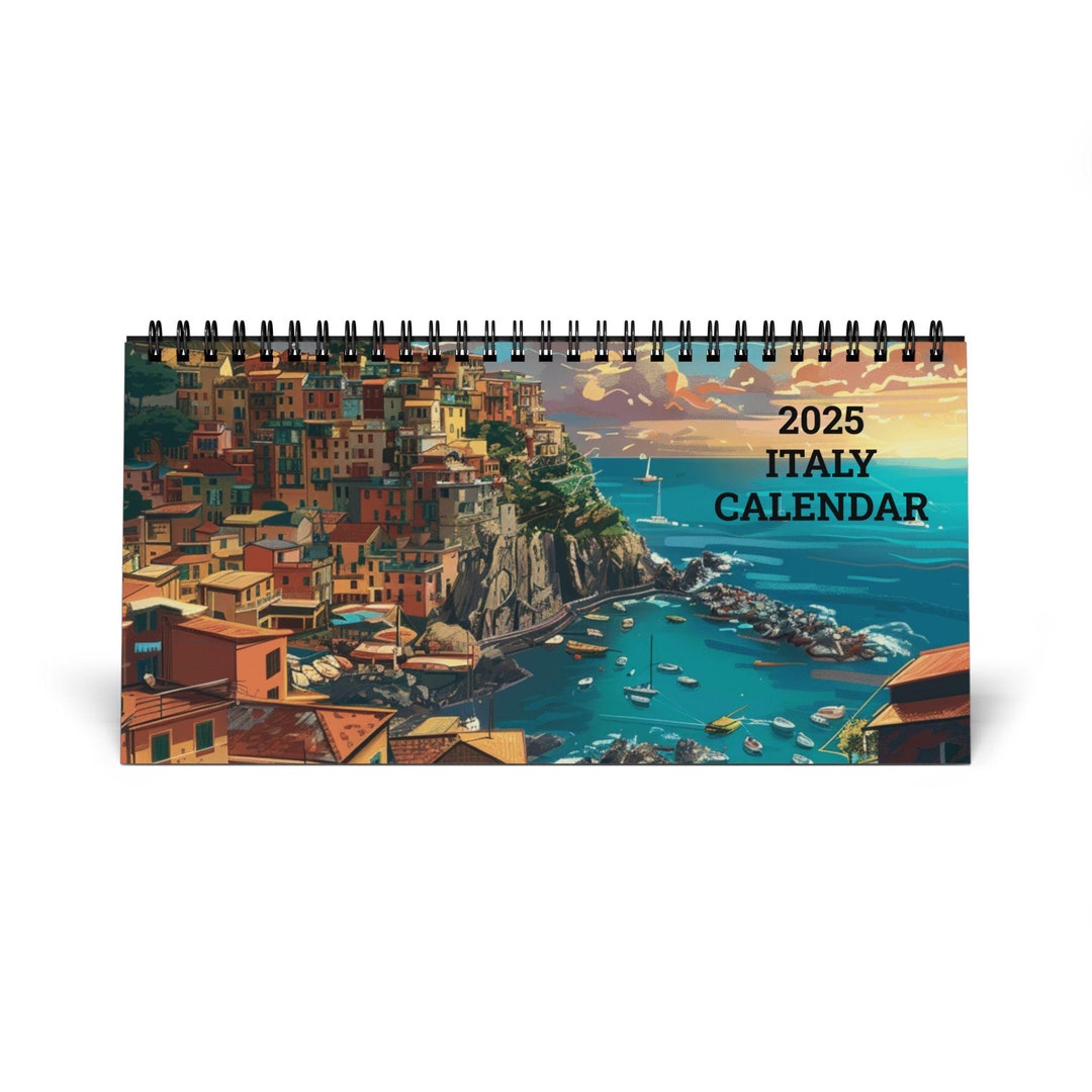 2025 Italy Desktop Calendar: Watercolor Landscape, Travel Inspiration ...