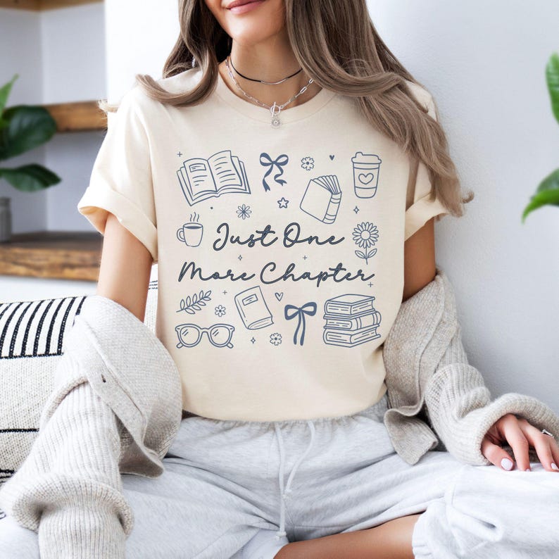 Just One More Chapter PNG SVG, Book Lover PNG, Books and Coffee Dtf ...
