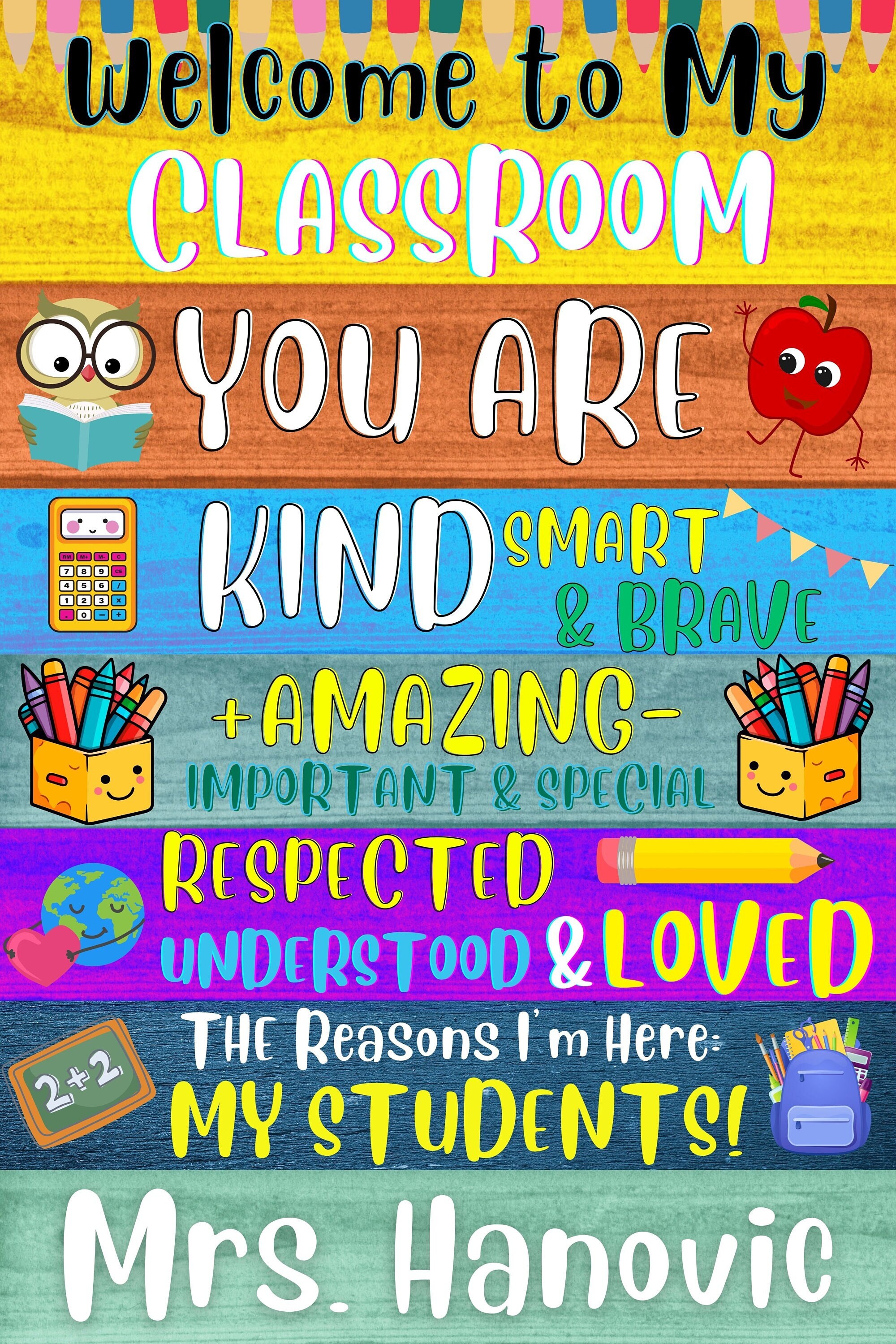 Welcome to My Classroom Sign, Teacher Name Sign for Door, Personalized ...