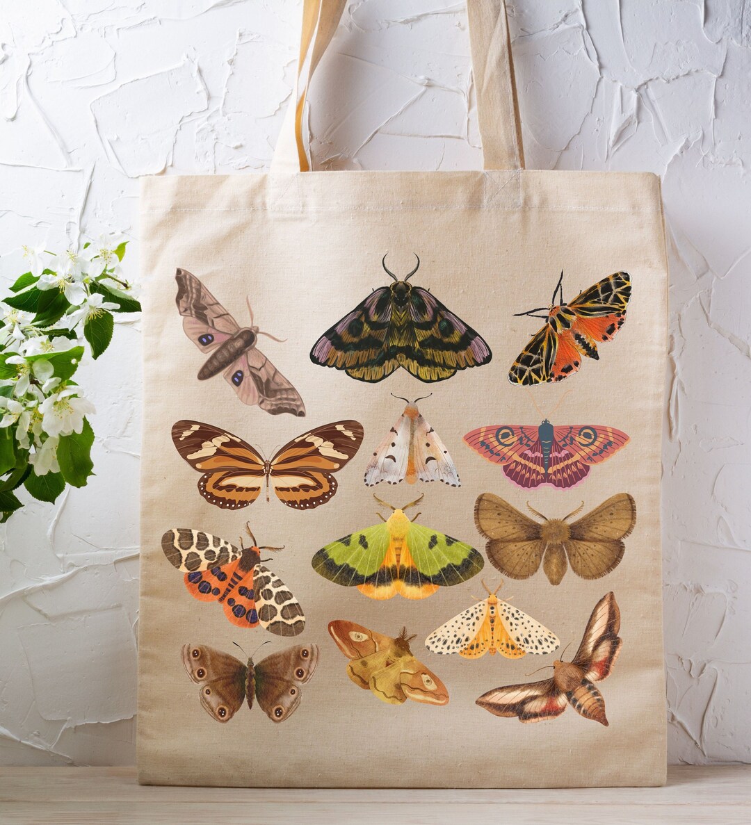Moth Cottagecore Tote Bag, Moth Lover Gift, Moth Academia Tote ...