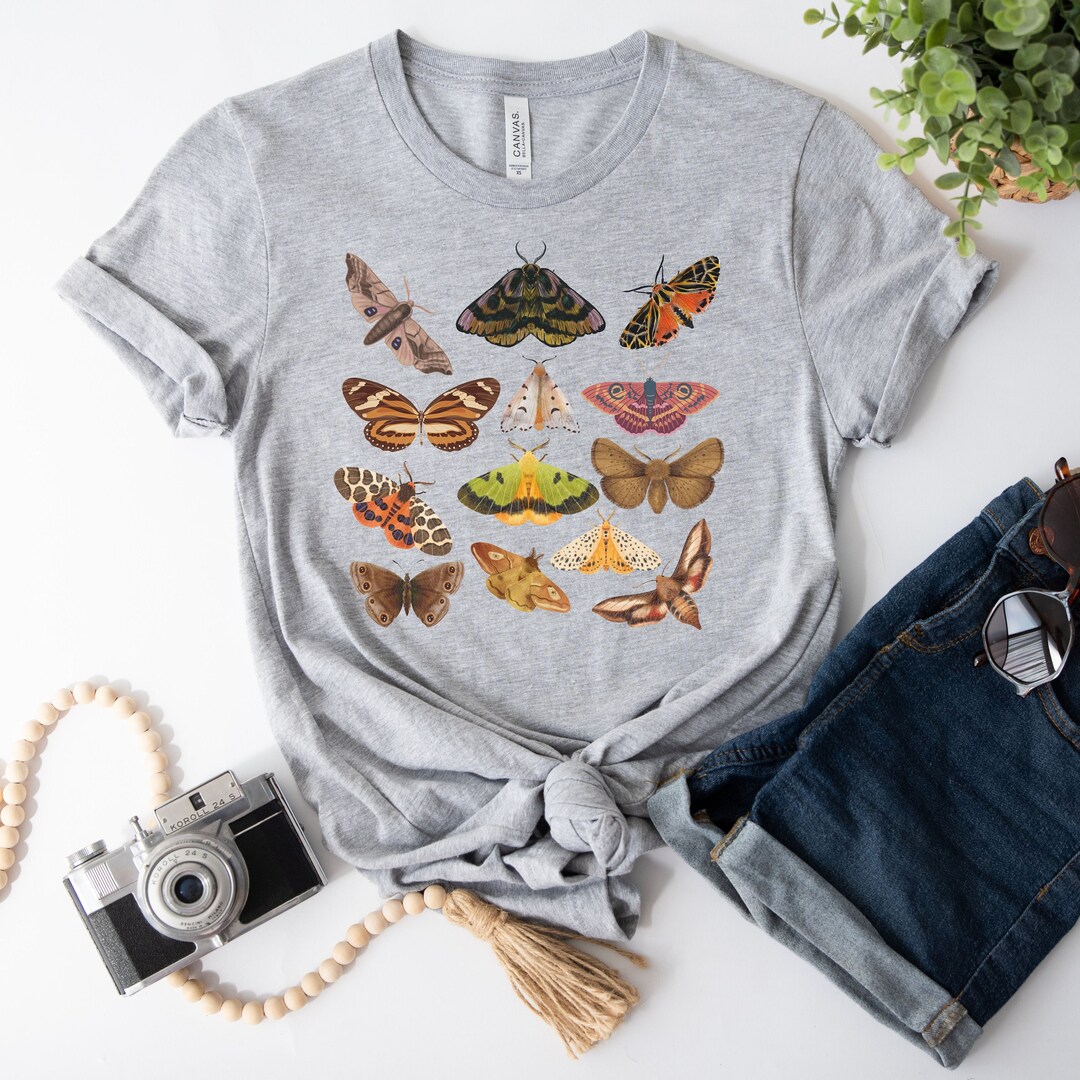 Moth Shirt Cottagecore, Moth Tshirts, Light Academia Clothes, Dark ...
