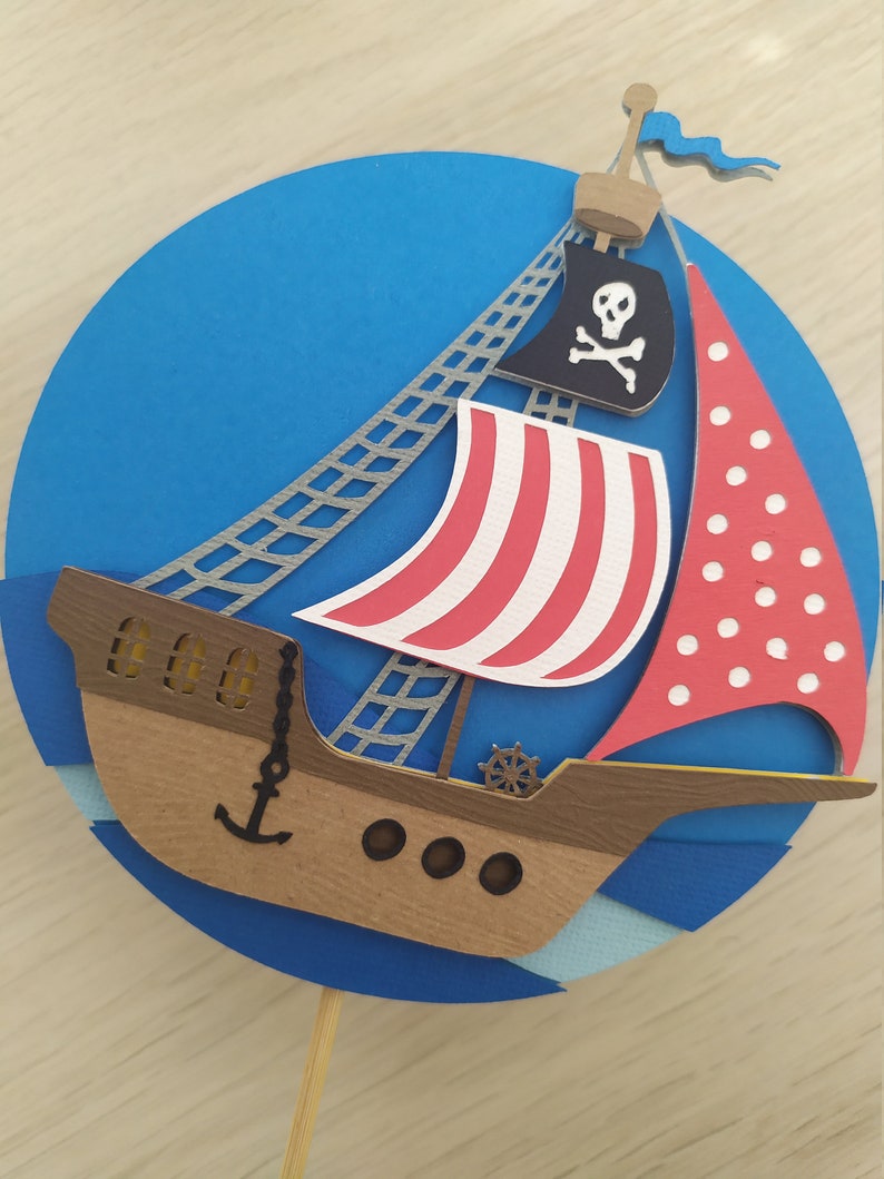 Pirate Ship Cake Topper - Etsy