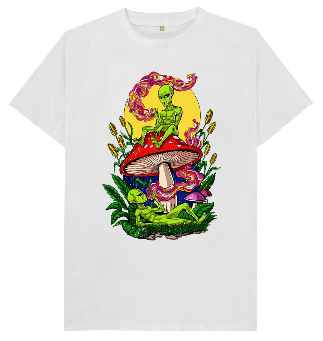 Trippy Alien Sitting on Shroom Eating Magic Mushroom Shrooms - Etsy