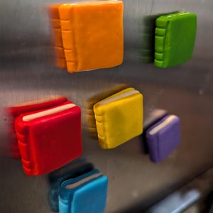 Book Magnet - Mini Polymer Clay Fridge Magnet - Etsy