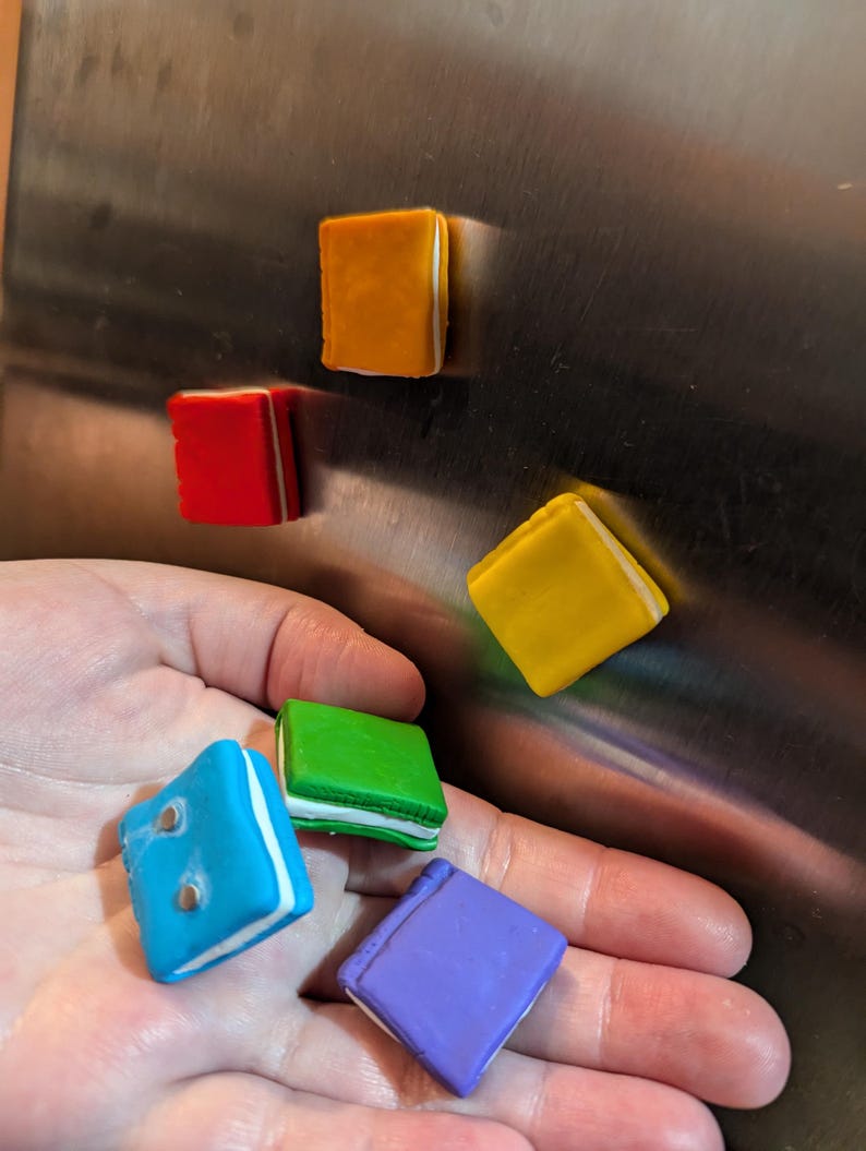 Book Magnet - Mini Polymer Clay Fridge Magnet - Etsy