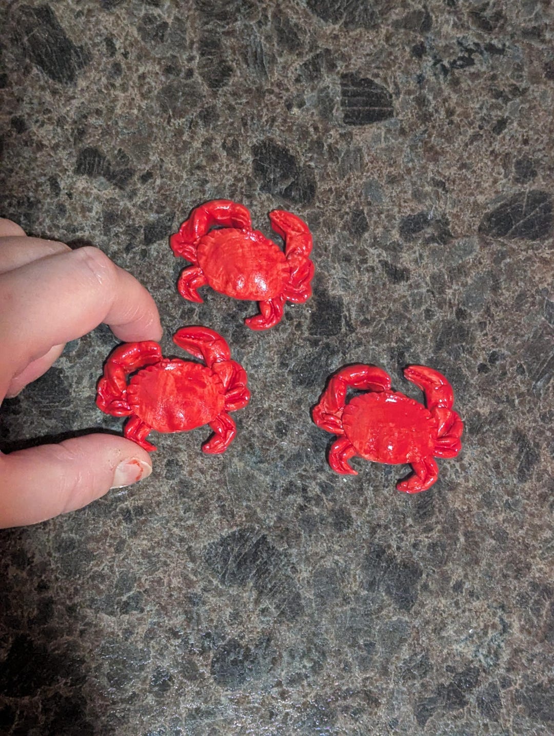 Handmade Clay Crab Magnet Set of 3 | Coastal Beach Decor | Nautical ...