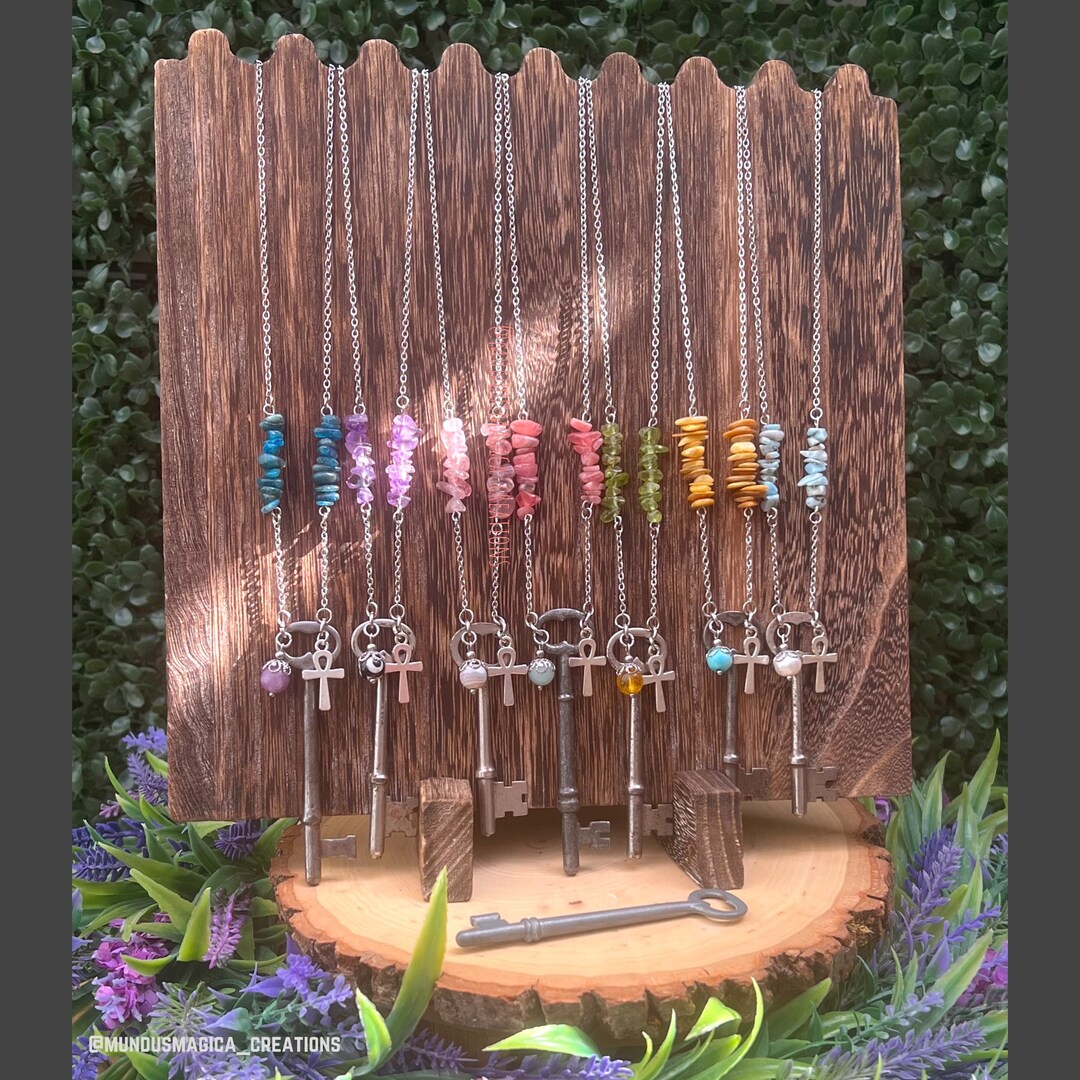 Real Upcycled Skeleton Key Gemstone Pendants, Handmade Key Necklace ...