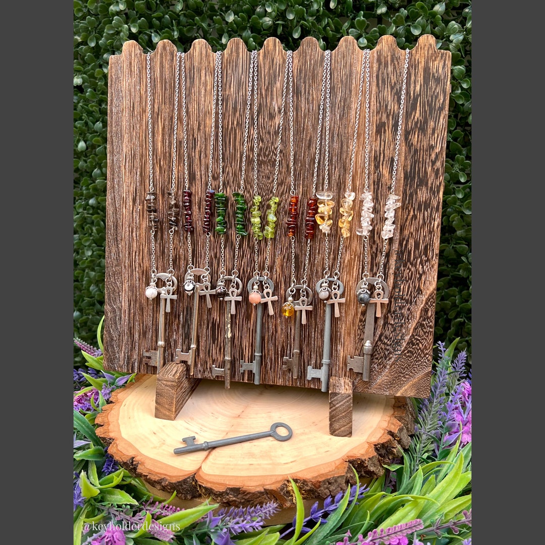 Handmade Real Upcycled Skeleton Key Gemstone Pendants in Autumn Fall ...