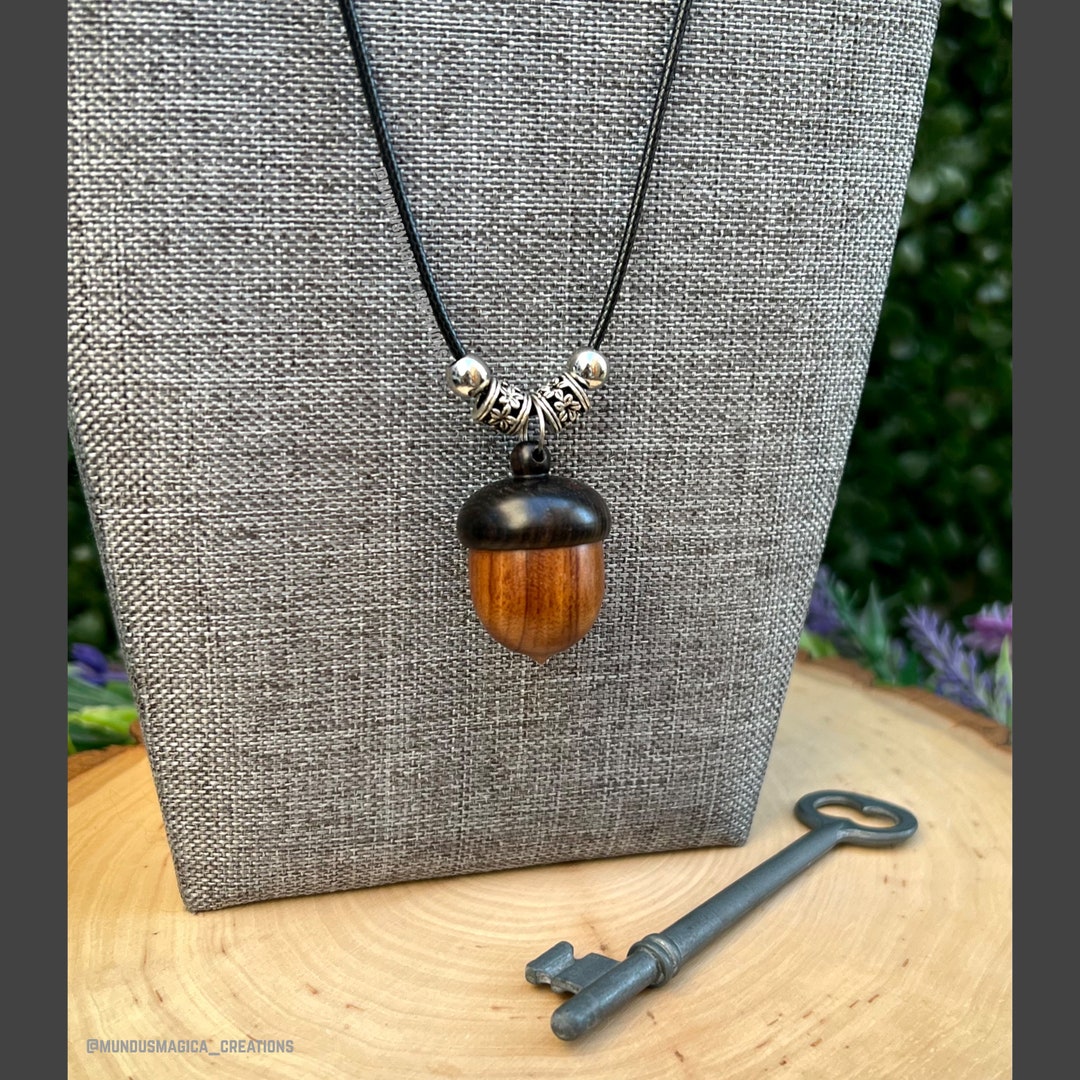 Cottagecore Acorn Locket Necklace, Handmade Acorn Necklace, Fairycore ...