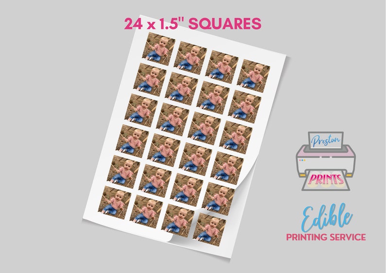 Edible Square Cake, Cupcake and Cookie Toppers | Any Image, Logo ...