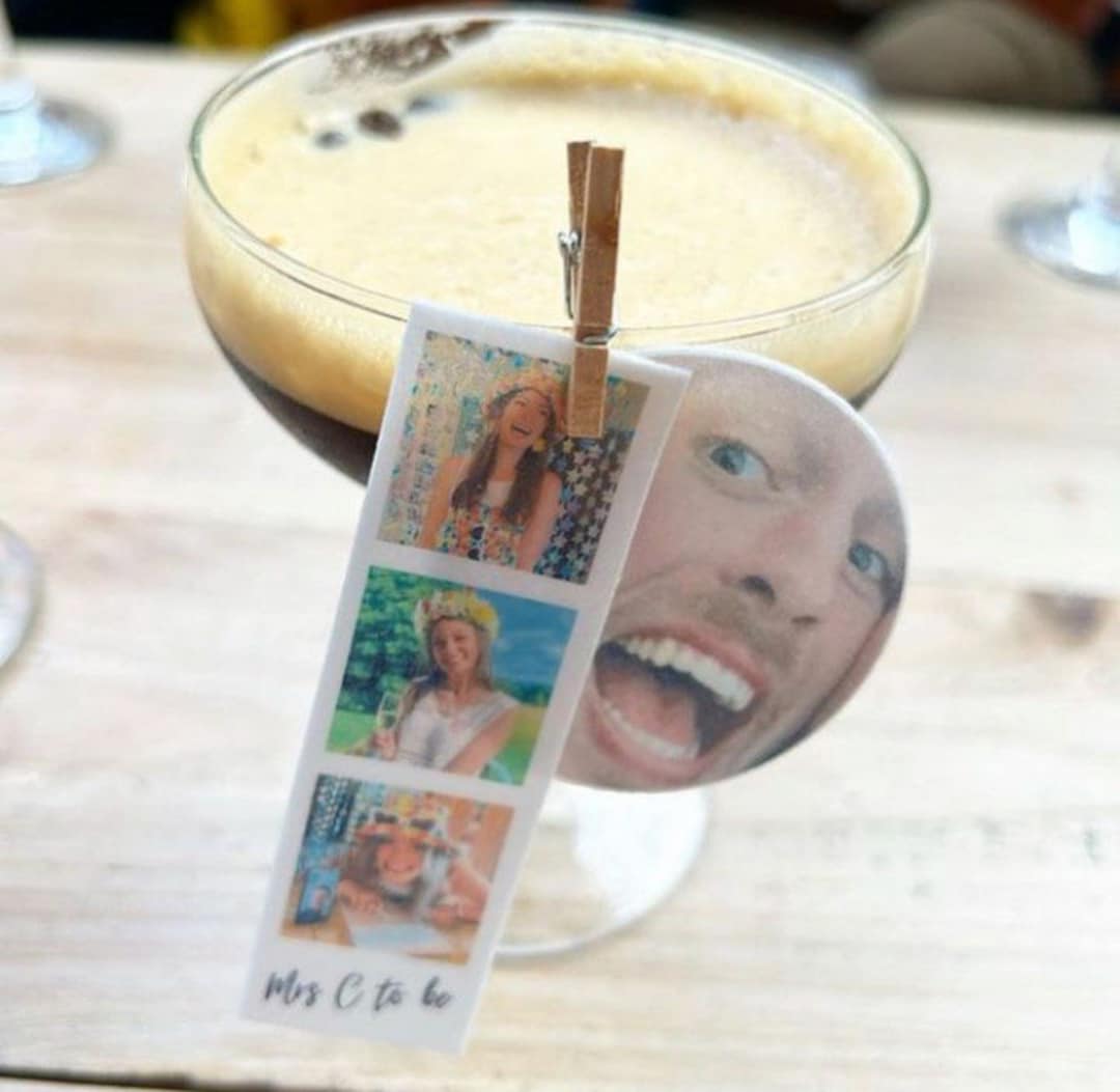 12 Photo Booth Style Personalised Edible Celebration Cocktail Toppers ...