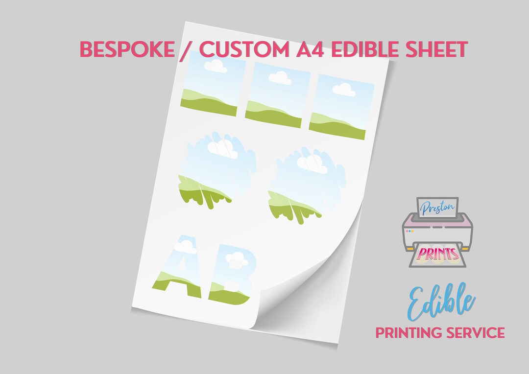 Custom A4 Edible Sheet | Any Images, Logos, Wording or Text | Wafer ...