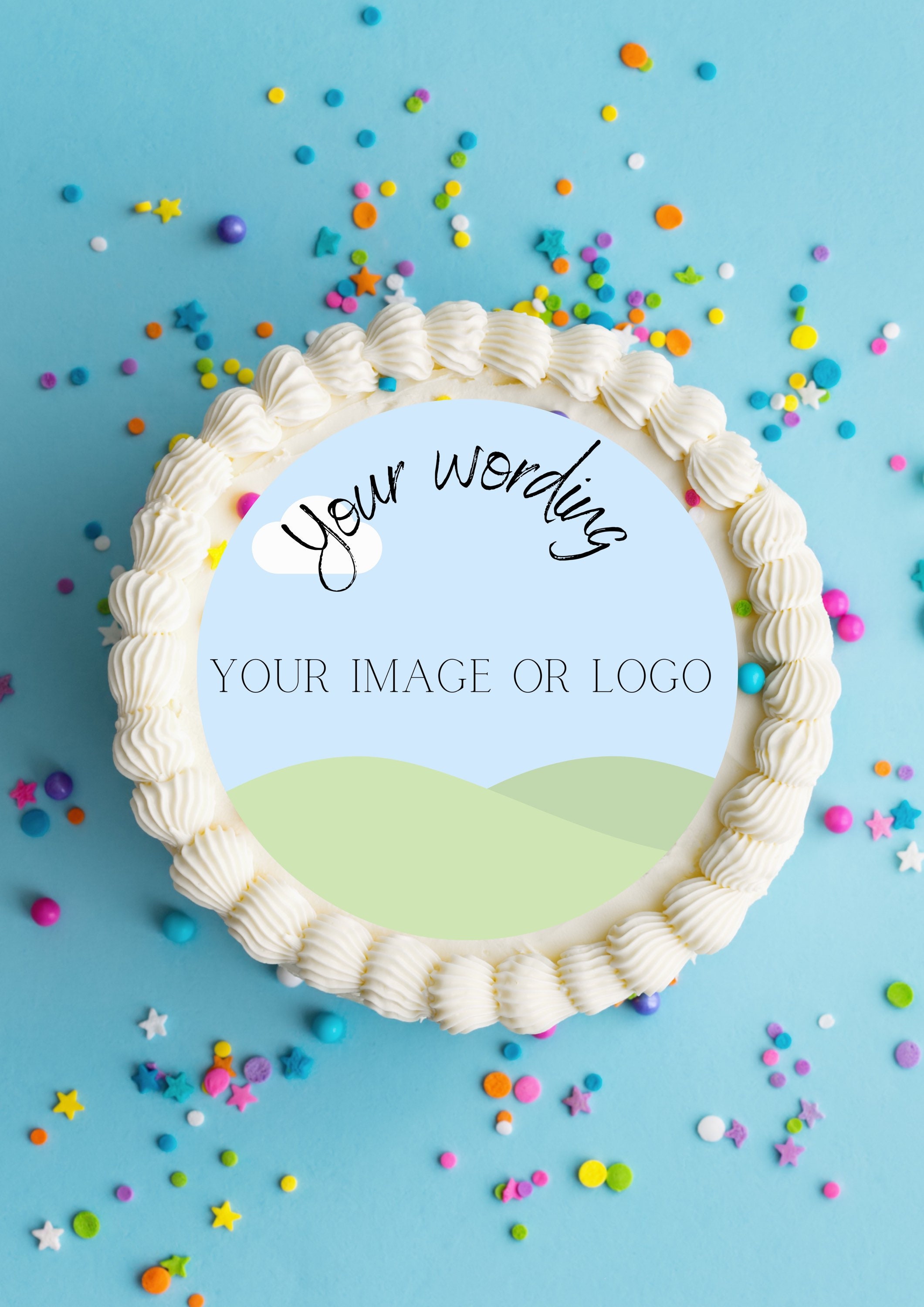 Personalised Edible Icing Sheet Cake Topper. 6” | 7” | 8” Circle | Your ...