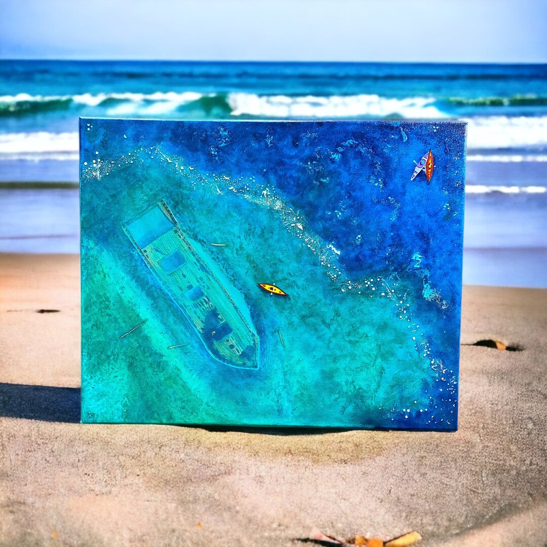 Sweepstakes Shipwreck, Original 20x16 Handmade Painting, - Etsy