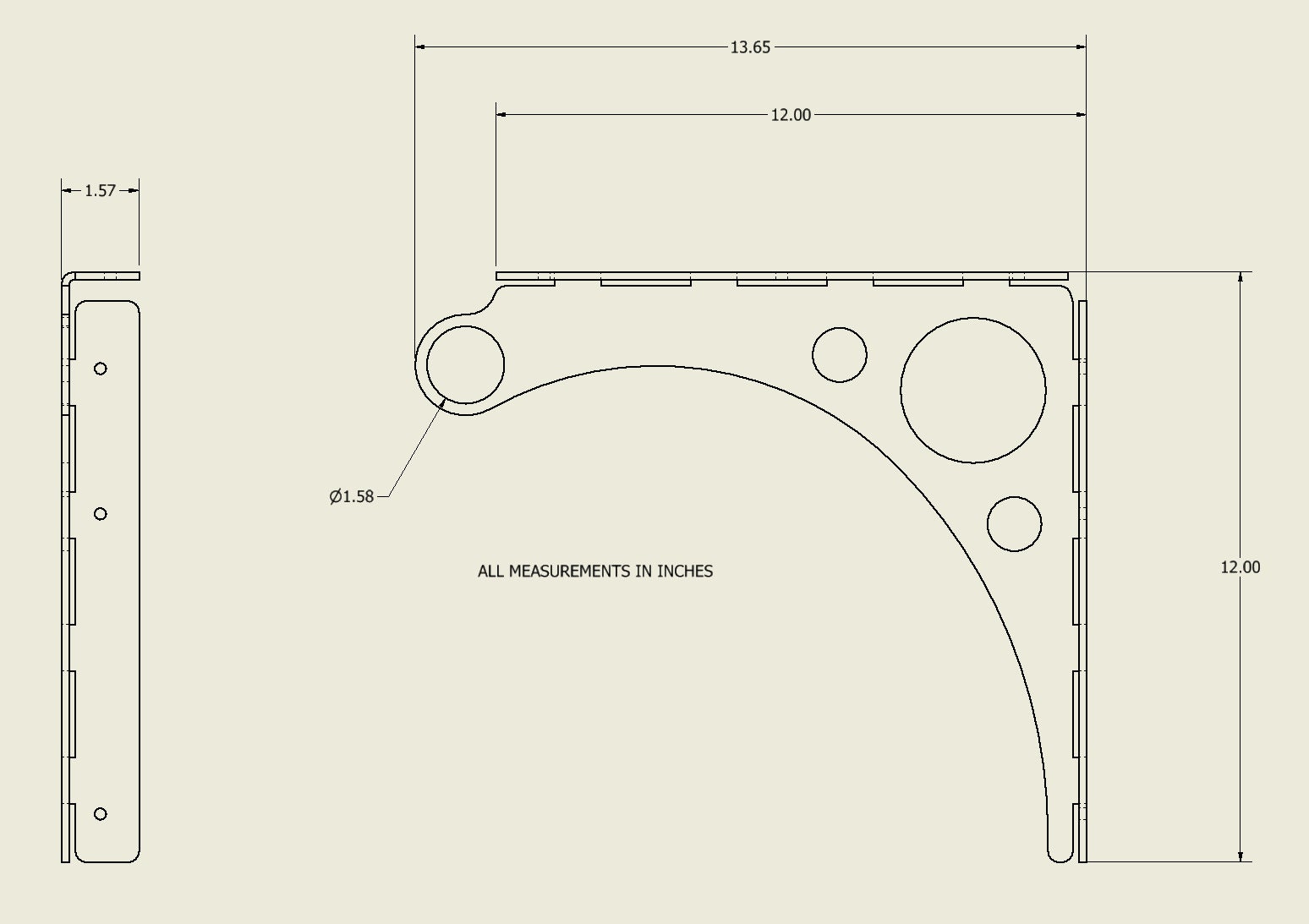 12'' Closet Bracket, DXF Files for Plasma, Laser - Etsy