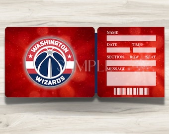 Printable Washington Wizards Ticket - Etsy