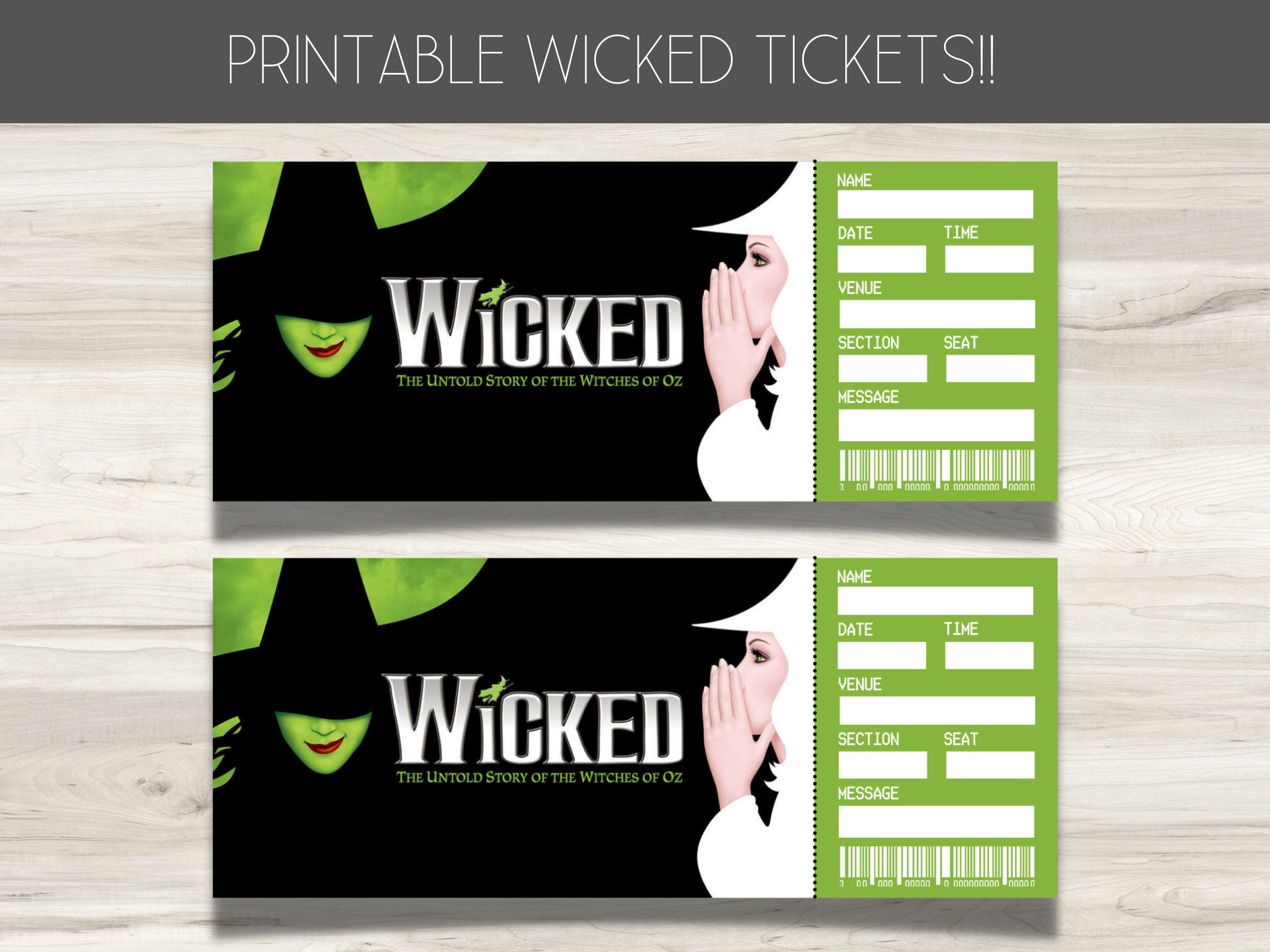 Wicked Ticket Surprise - Etsy