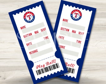 Texas Rangers Baseball Ticket Invitations - Etsy UK