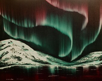 Northern Lights Over Trees - Etsy