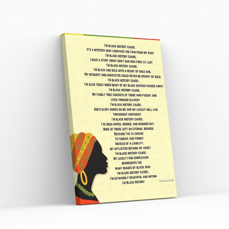 I Am Black Poem Etsy