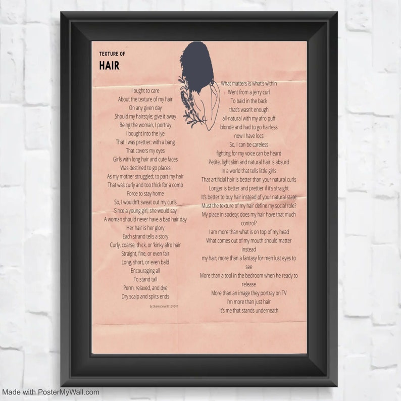 Texture of Hair-original Poetry Instant Download - Etsy