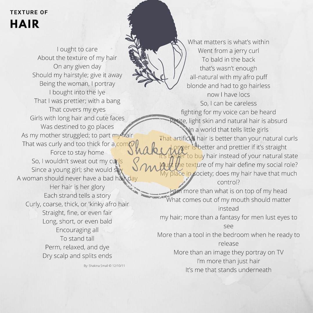 Texture of Hair-original Poetry Instant Download - Etsy
