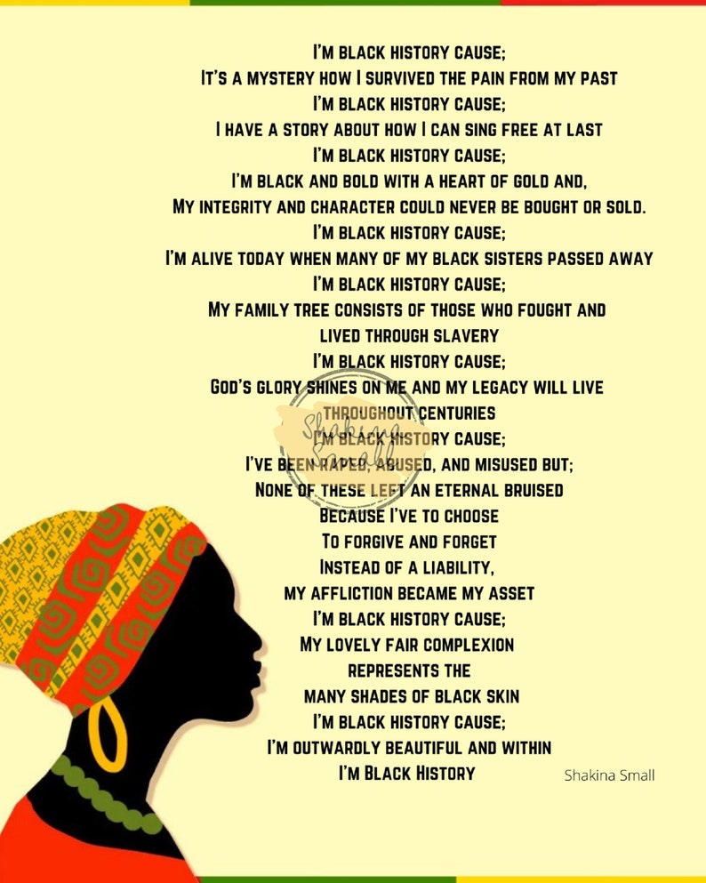 I Am Black History-poem - Etsy