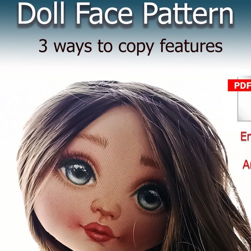 Doll Face PDF Digital Pattern Three Ways to Copy Features - Etsy