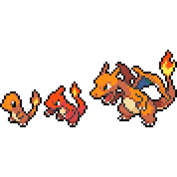 Charmander Pixel Art - Etsy