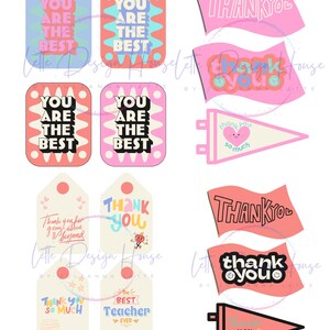 Teacher Appreciation Tags Teacher Thank You Tags Printable Thank You ...