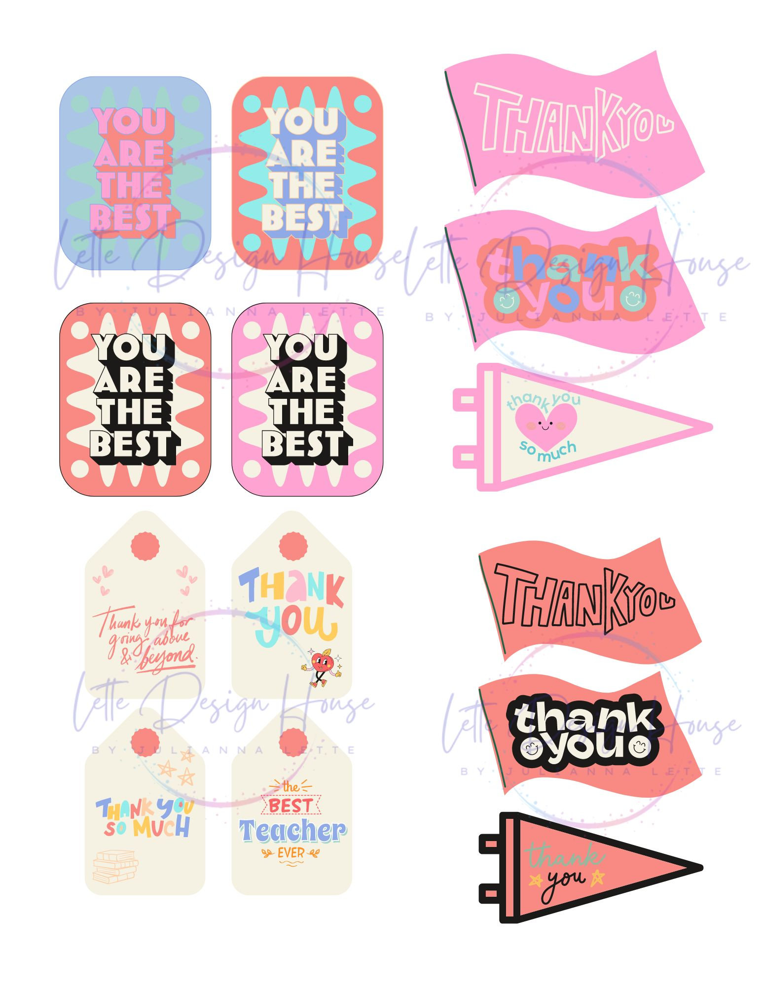 Teacher Appreciation Tags | Teacher Thank You Tags | Printable Thank ...