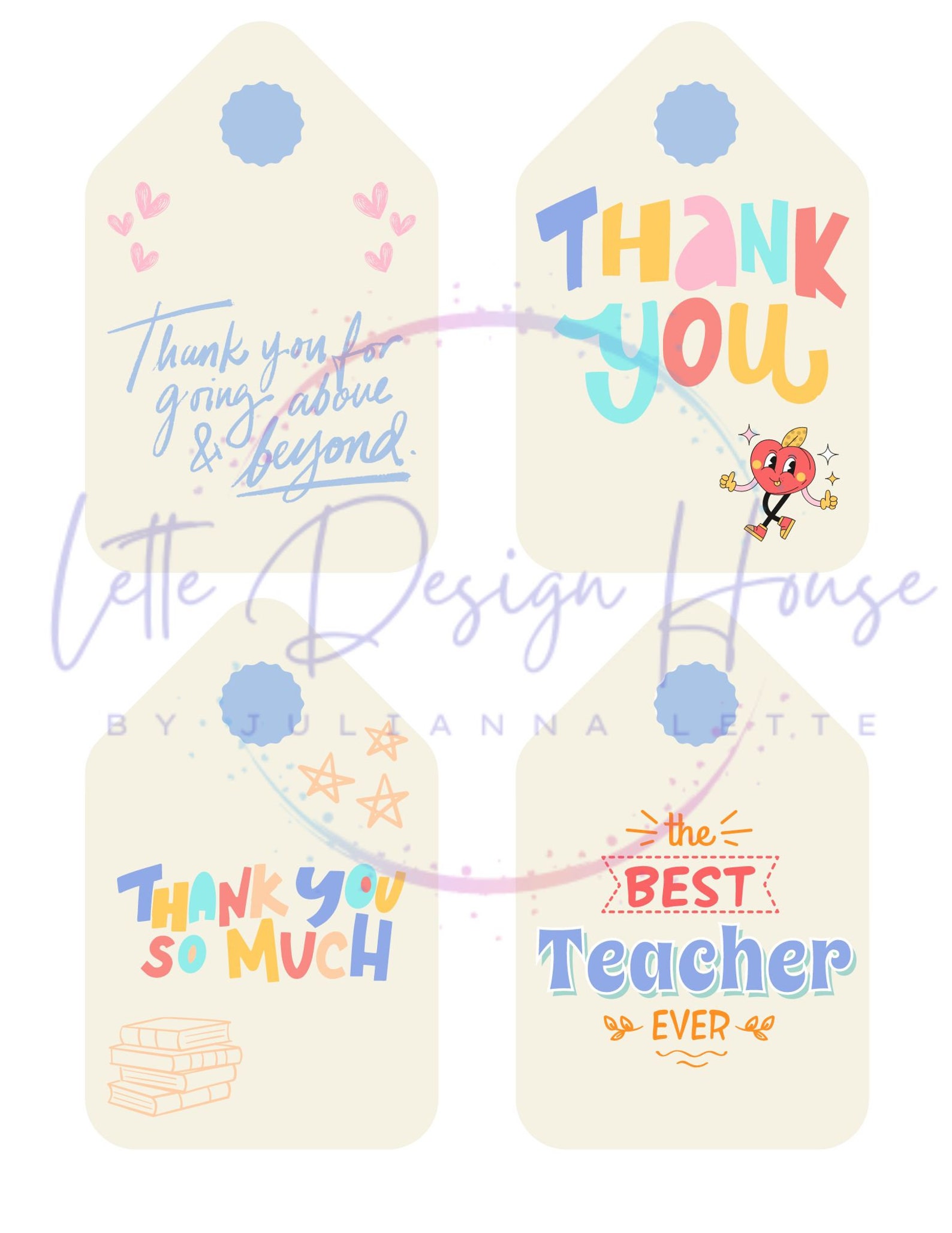 Teacher Appreciation Tags | Teacher Thank You Tags | Printable Thank ...