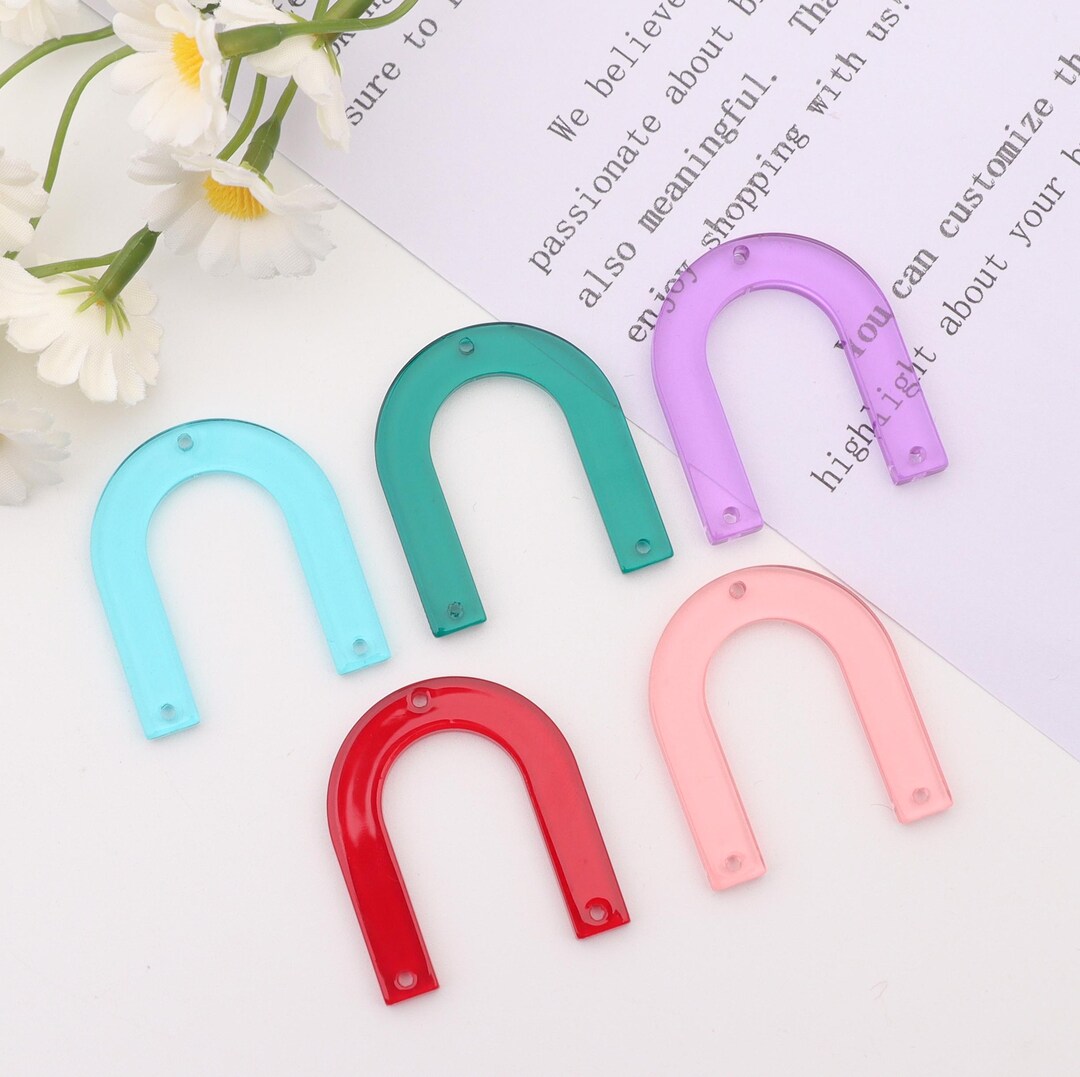 Colorful U Shaped Acrylic Connector With 3 Holes-transparent Geometric ...
