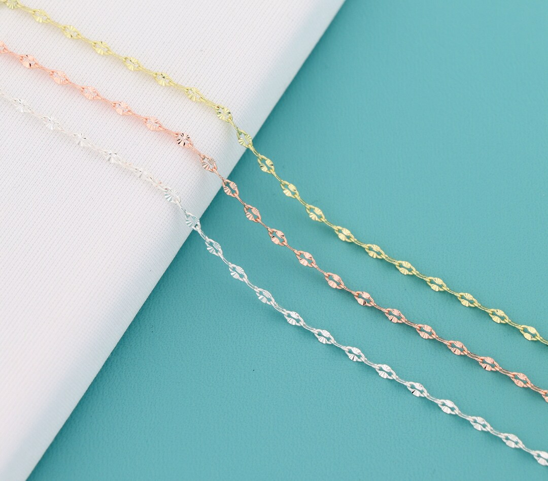 Purchase High-quality 1.7mm Dapped Star Burst Silver Filled Flat Chain ...