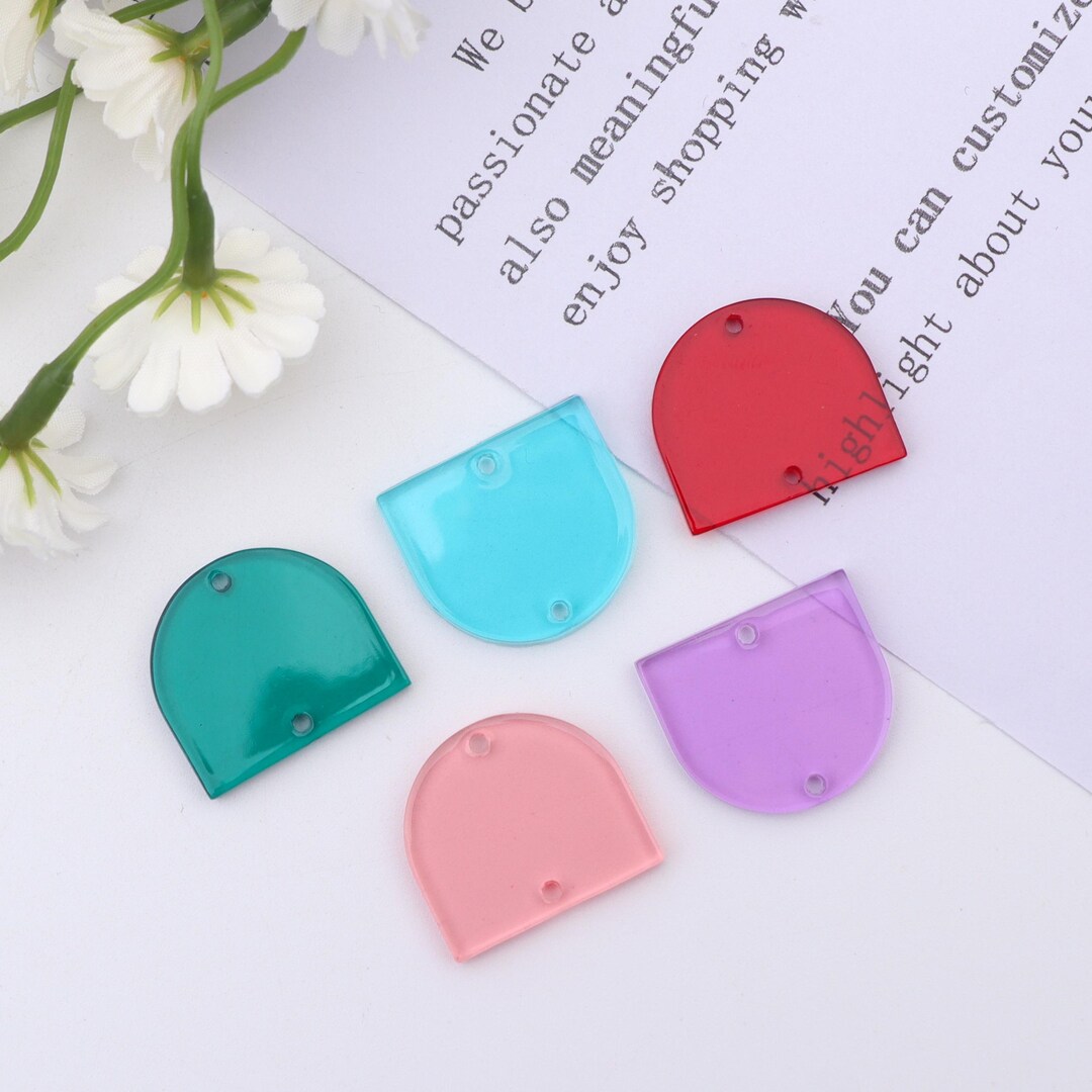 Colorful Half Round Circle Acrylic Pendant-diy Jewelry Making ...