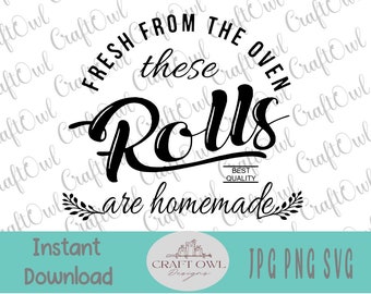 Homemade Rolls Svg - Etsy