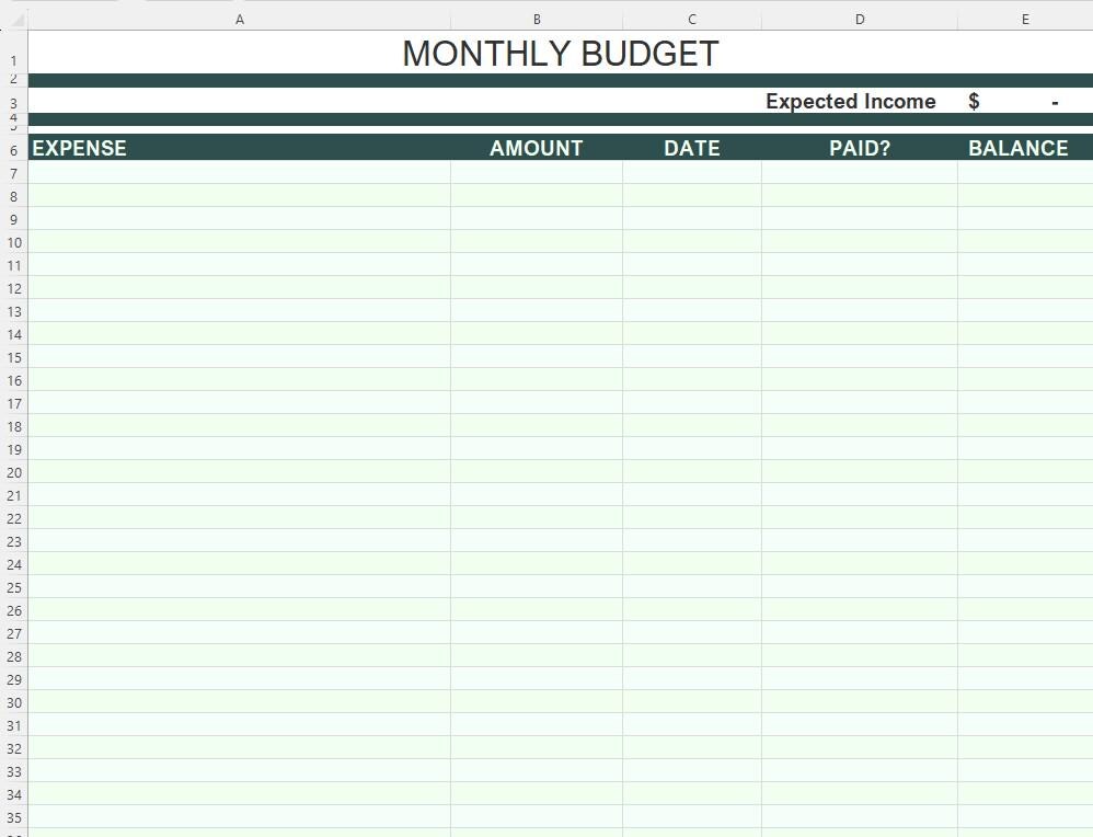 Excel Monthly Budget Template Track Your Finances Effortlessly - Etsy