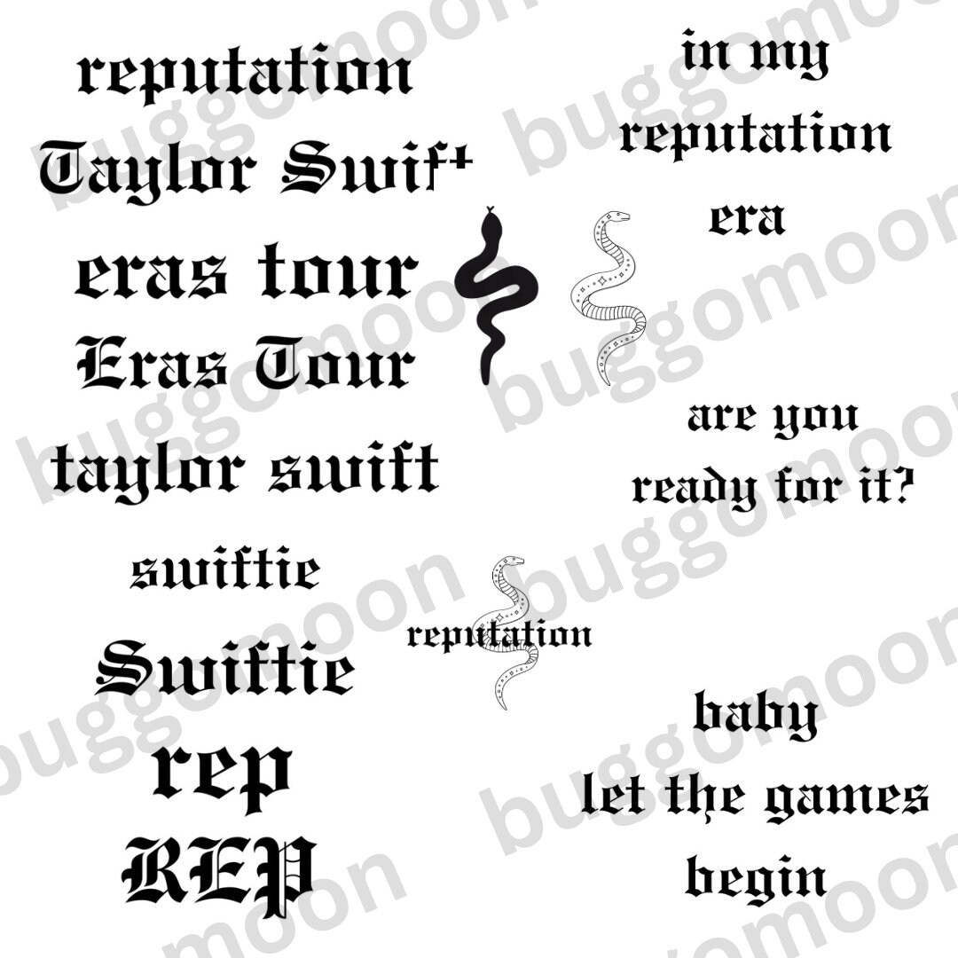 Taylor Swift Reputation Era Digital SVG Files Eras Tour Album Lyrics ...